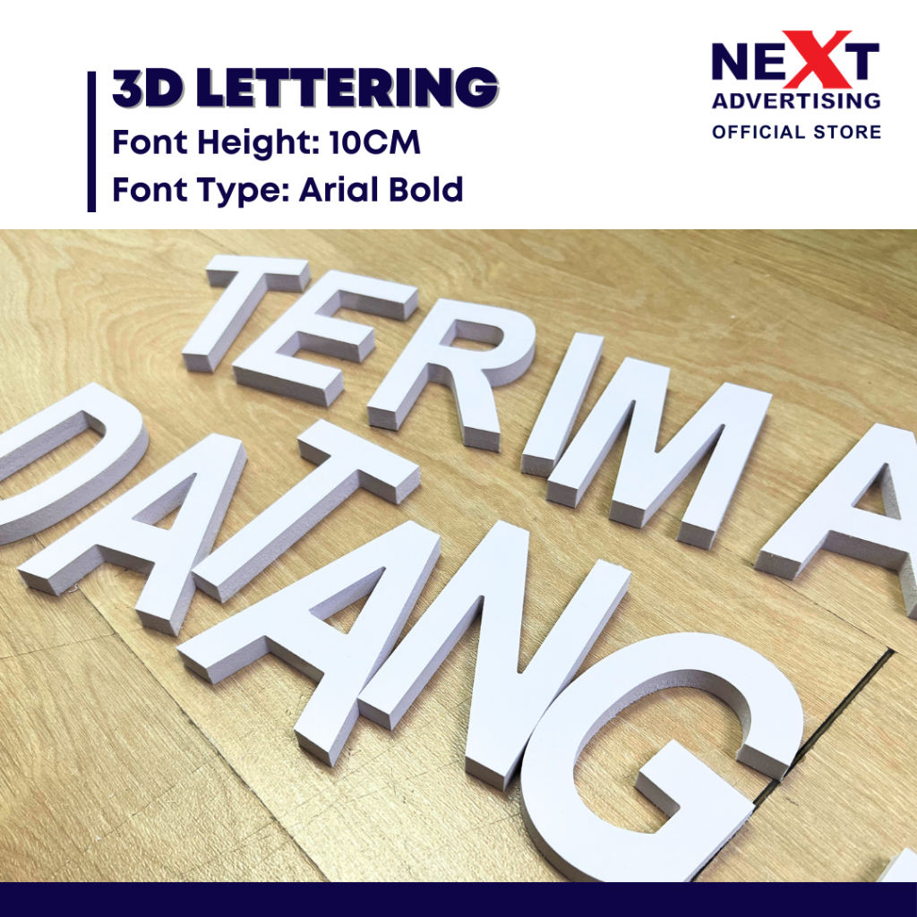 [H - 10CM] 3D Lettering & Numbering Arial Bold Font PVC Board Signage ...