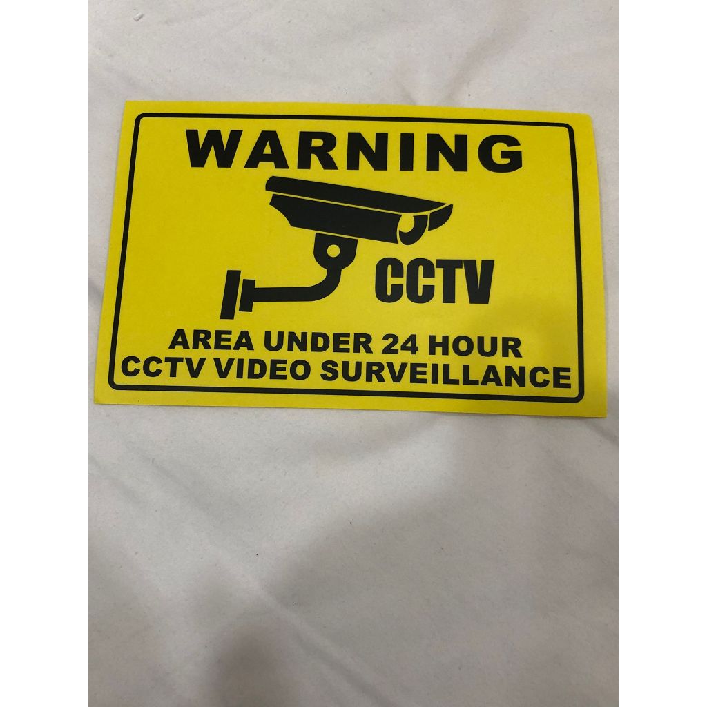 Signage for CCTV In Operation warning Signs Sticker 24H CCTV Video ...