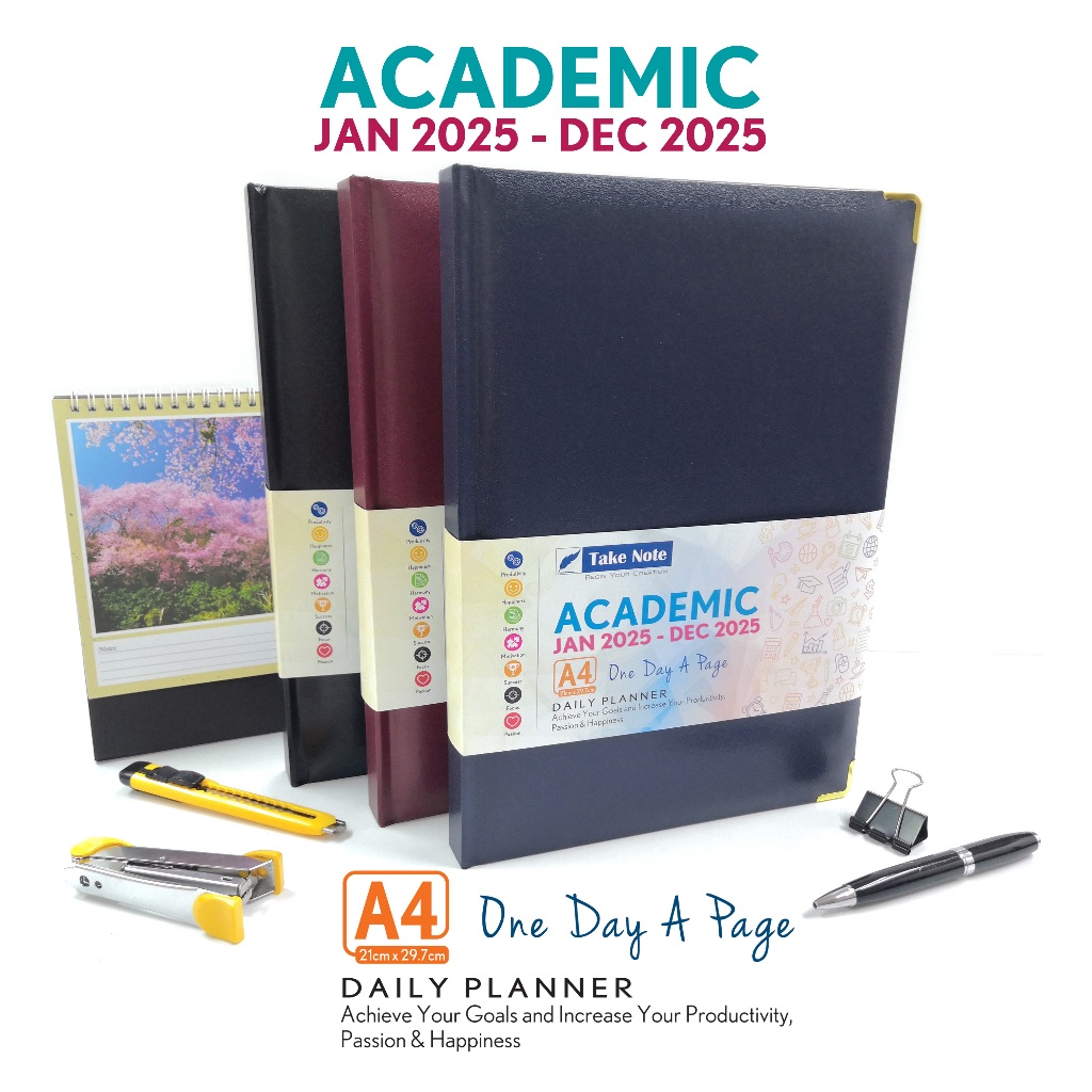 2025 A4 B5 A5 B6 Diary planner One Day a Page Padded Front hard ...