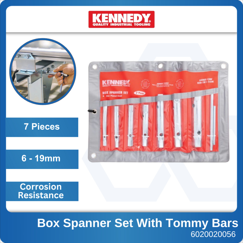 KEN5811450K 7 Pieces 6-19mm Kennedy Box Spanner Set With Tommy Bars ...