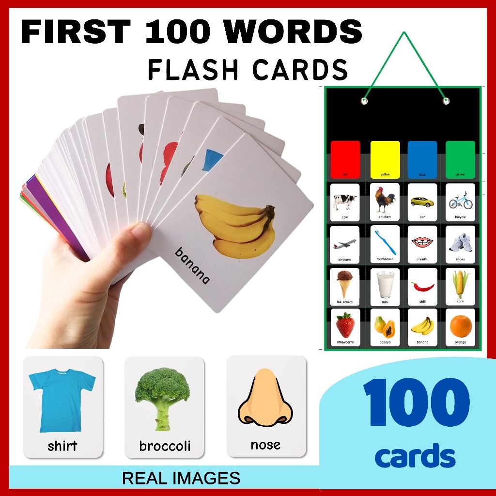 First 100 Words Flash Card Early Learning Flash Card for Baby Flash ...