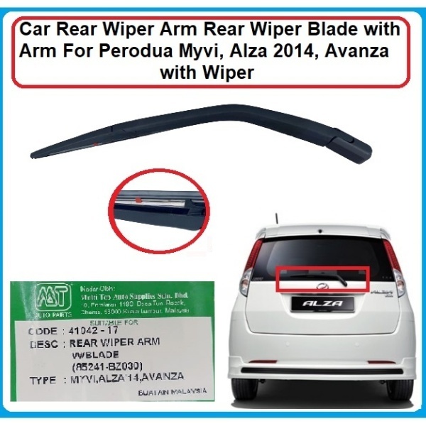 Car Rear Wiper Blade With Arm Perodua Myvi Alza'14 Avanza with wiper ...