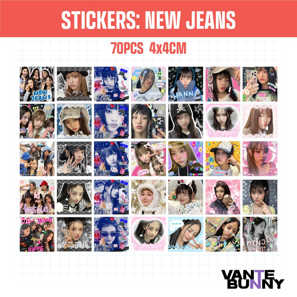 (70pcs) NJeans Mail Sticker Kpop Hanni Danielle Minji Hyein Haerin Deco ...