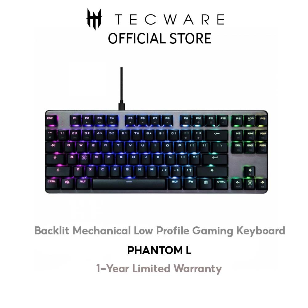 Tecware Phantom L RGB Backlit Mechanical Low Profile Gaming Keyboard ...