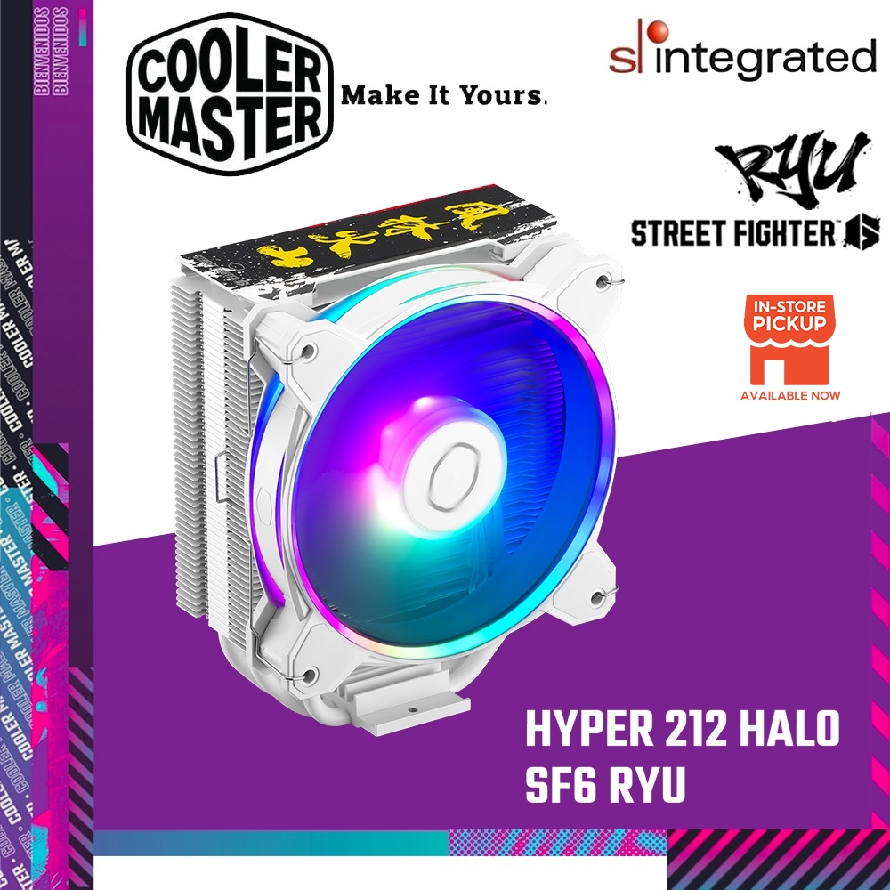 Cooler Master Hyper 212 Halo SF6 Ryu Edition ARGB CPU Air Cooler ...