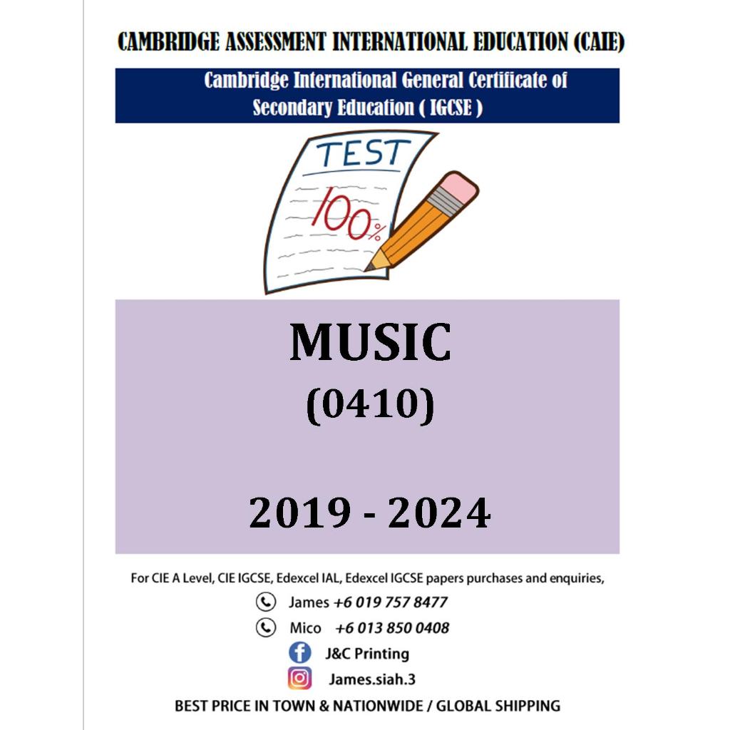 Igcse Music 0410 (PAPER 1) PAST YEAR PAPER 2019-June/Nov 2024! | Shopee ...