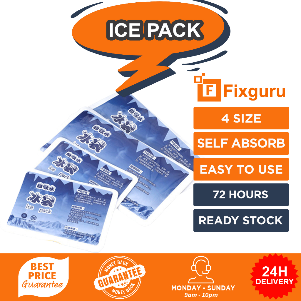 Fixguru Reusable 10pcs Ice Bag Pack Water Self Absorb Cooler Frozen ...