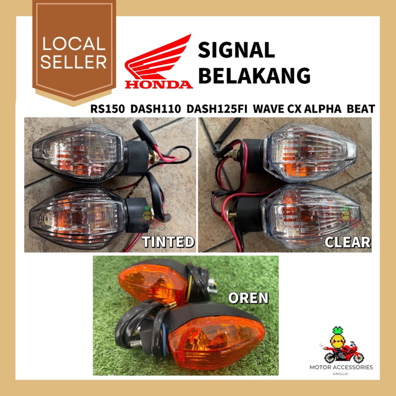 HONDA DASH 110 125 FI WAVE CX ALPHA RS 150 V1 BEAT FRONT SIGNAL REAR ...