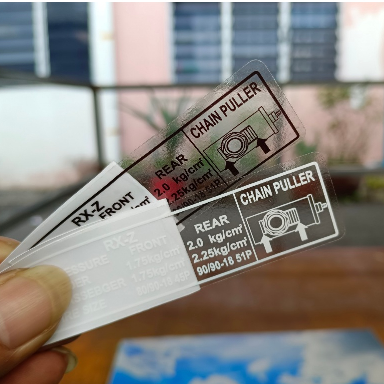 Sticker Rxz Chain Puller Sticker Transparent White&Black | Shopee ...
