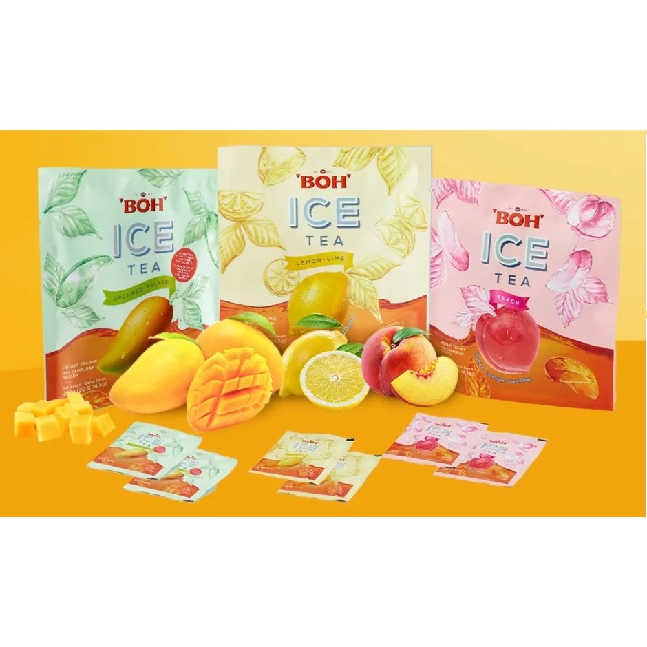 BOH ICE TEA Lemon Lime / Peach/ Orchard Splash (14.5g x 20 sticks ...