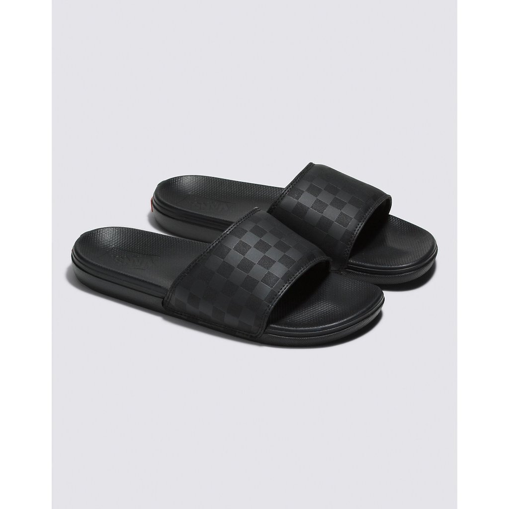 Vans La Costa Slide-on Checkerboard ( Black/black ) | Shopee Philippines