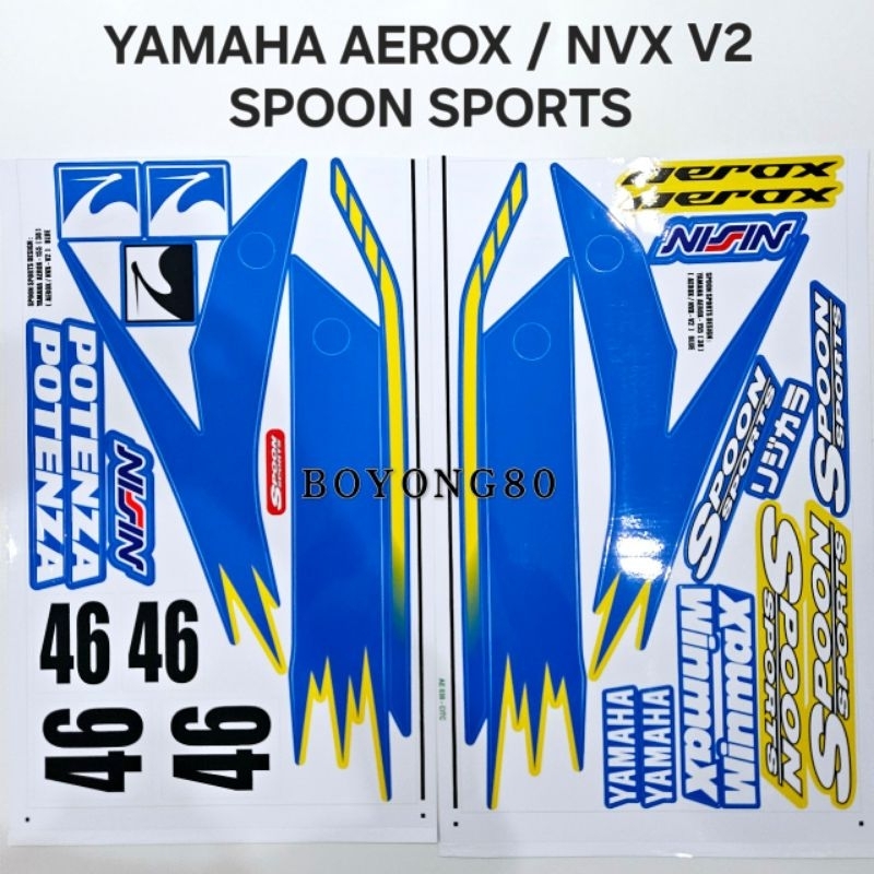 YAMAHA NVX 155 V2 / AEROX V2 ( 38 ) BODY STICKER SPOON SPORTS DESIGN ...