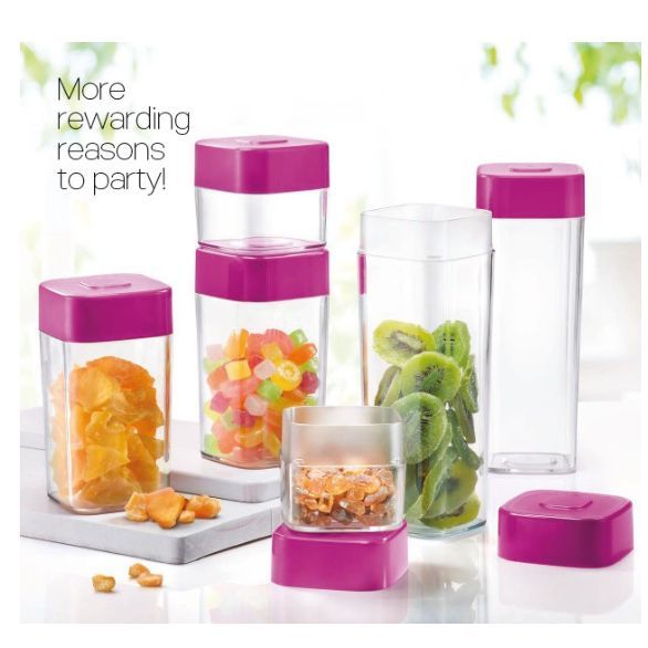 2254 Tupperware Tea Caddy Premium Canister Stackable 840ml / 560ml ...