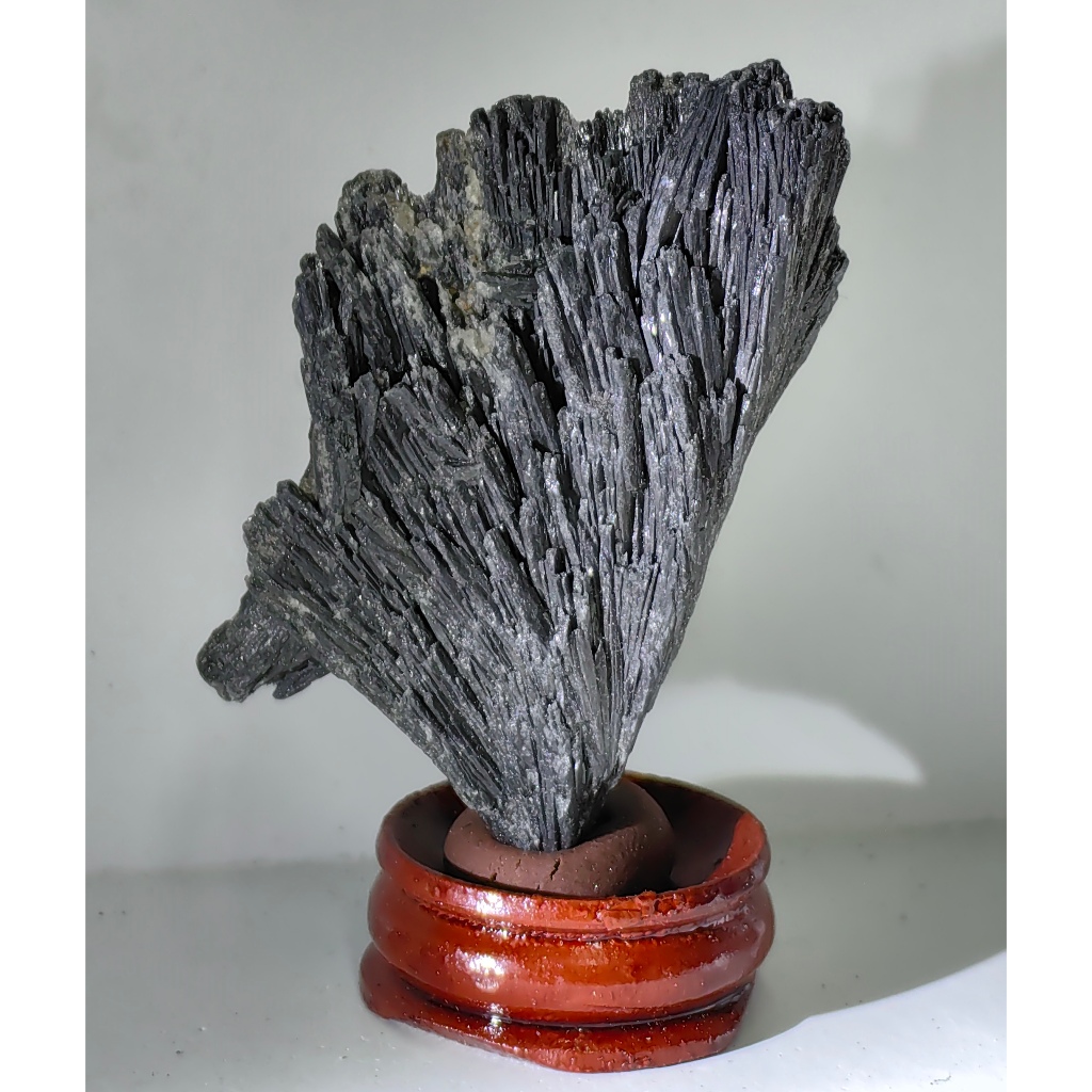 Kristal Semulajadi Batu Mentah Turmalin Bentuk Kipas (Kyanite Hitam ...
