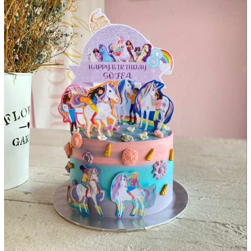 Unicorn Academy Topper Cakes Free Name! | Shopee Philippines