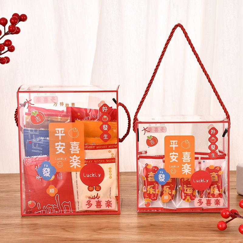 New Year Snowflake Crisp Packaging Box Transparent Portable Gift Box ...