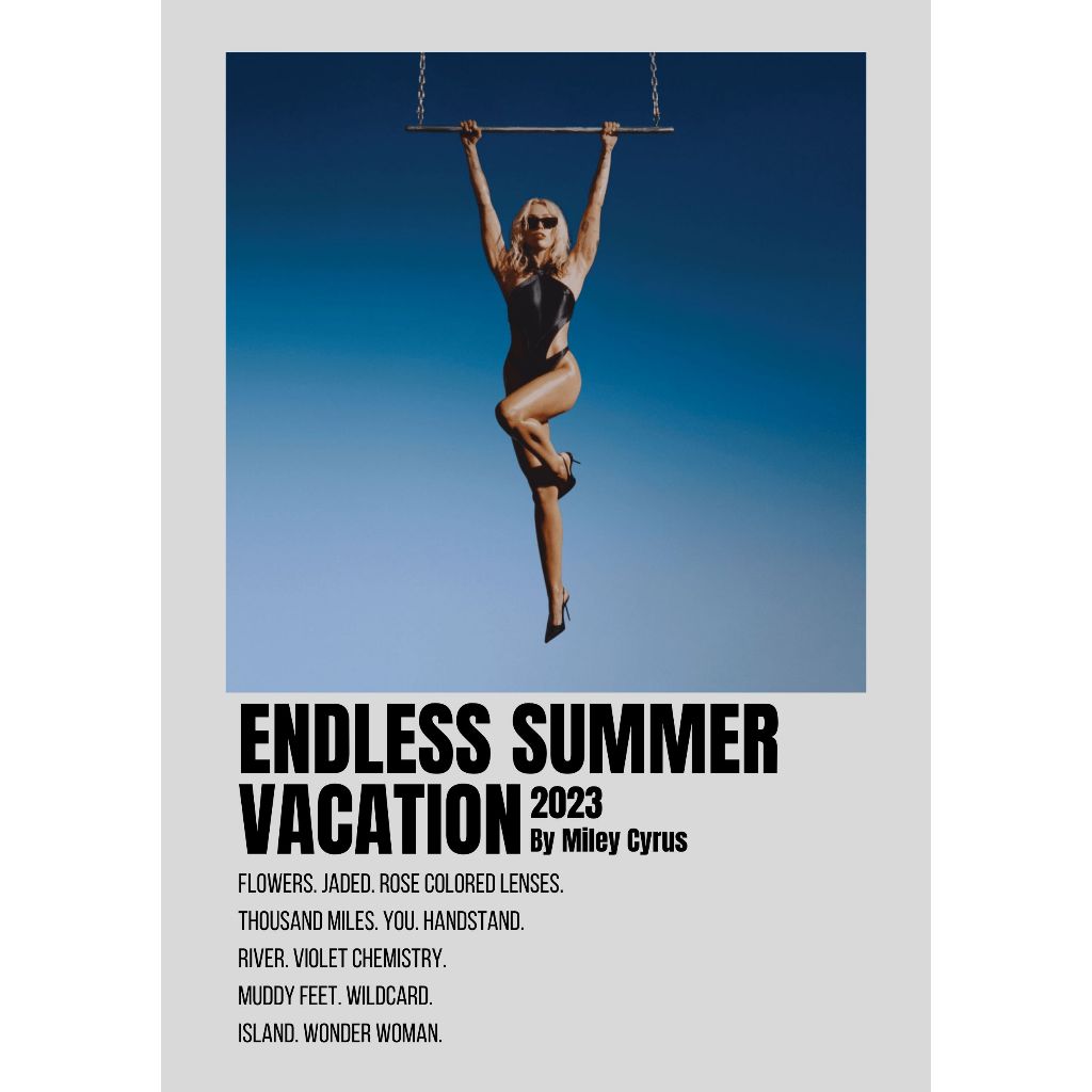 Album Cover Poster Endless Summer Vacation by Miley Cyrus | Shopee ...