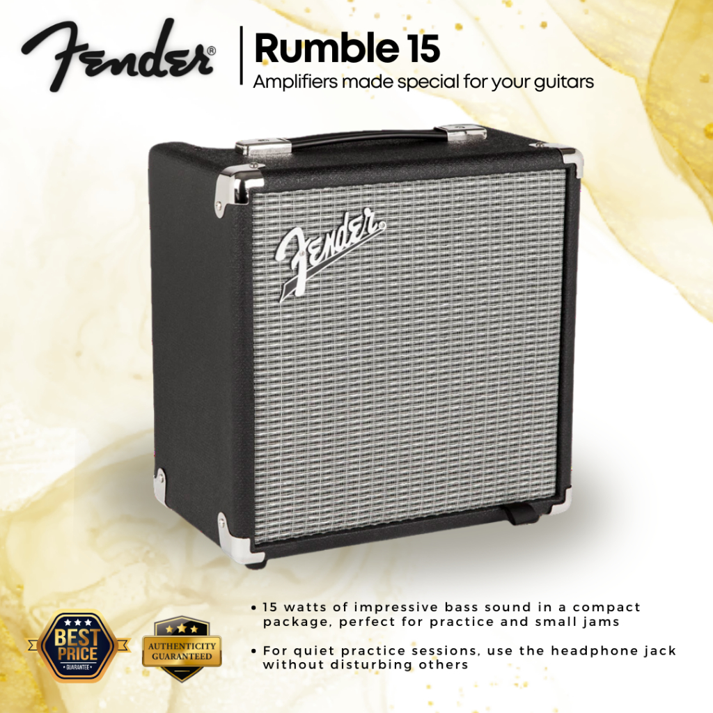FENDER Rumble 15watt V3 Bass Combo Amplifier, 230V UK (Rumble 15 ...