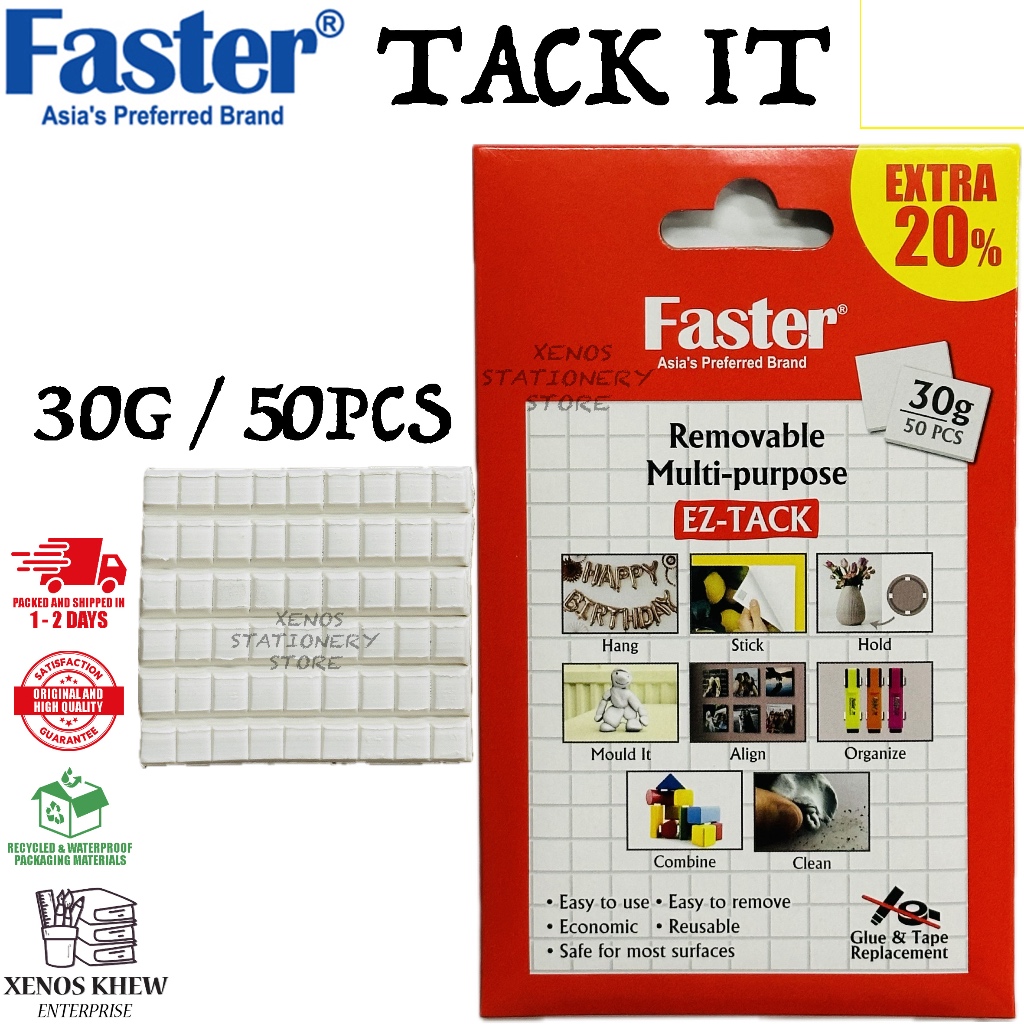 FASTER ADHESIVE TACK-IT / FASTER TACK IT ET-F-30G [ 30G/ 50PCS ...
