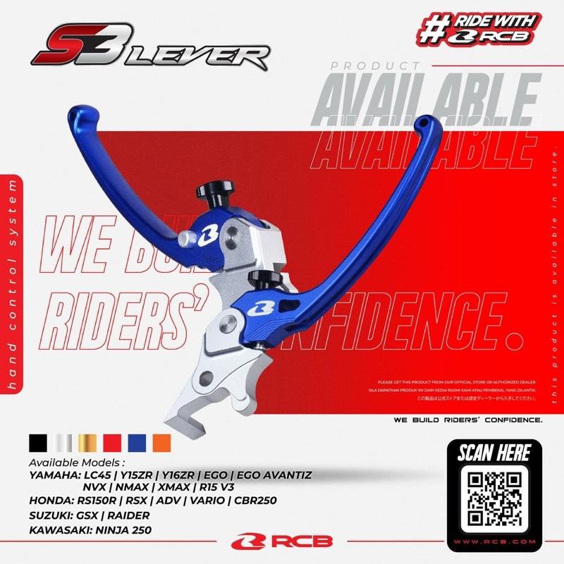 RCB S3 CNC ALLOY LEVER Y15 Y16 LC135 135LCFI NVX XMAX R25 R15 NMAX ...