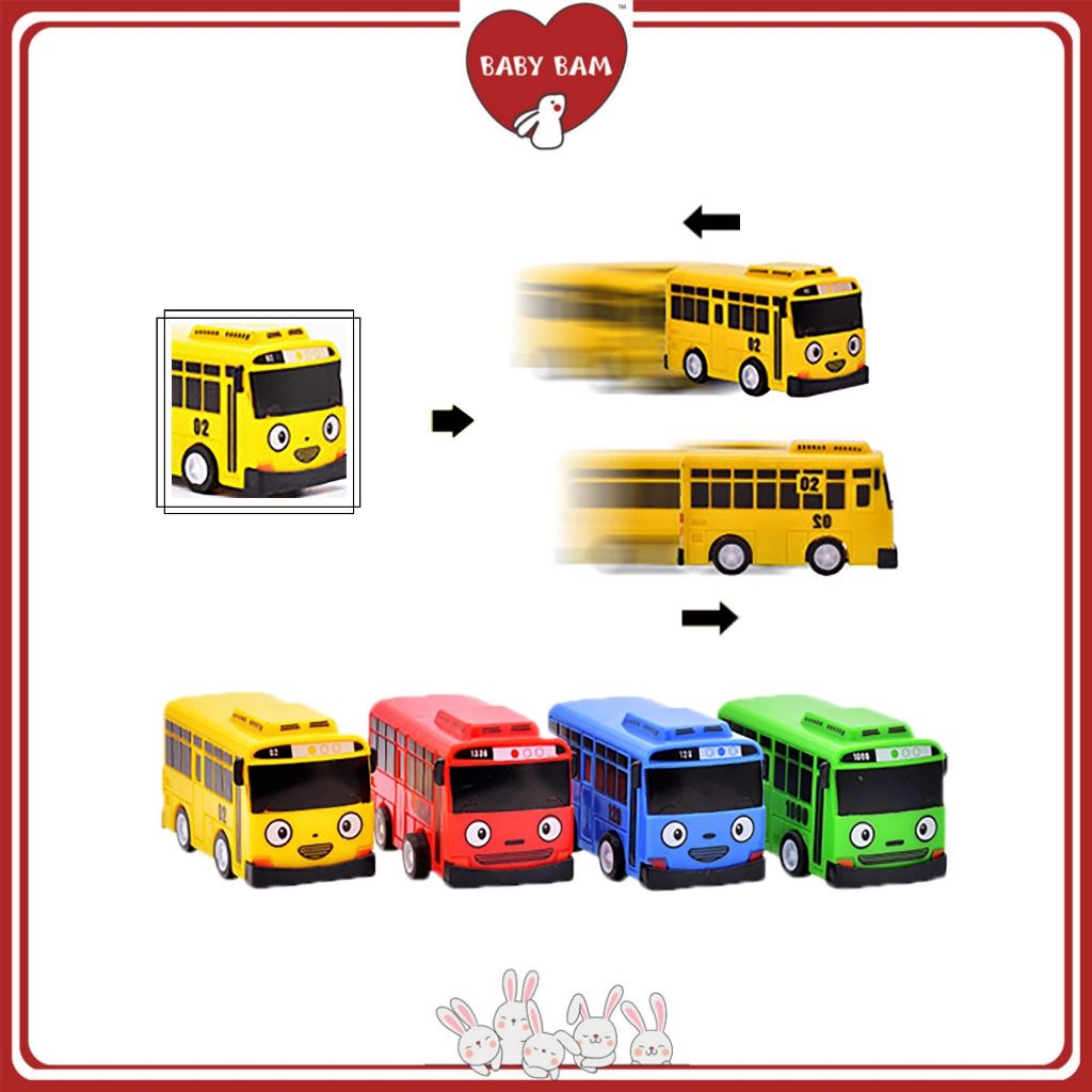 BABY BAM 4pcs TAYO BUS the Little Bus Toys Set Tayo Bas Mainan Tayo Bus ...