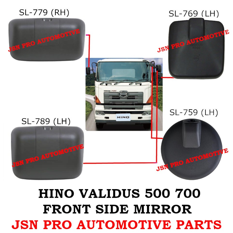 HINO VALIDUS 500 700 FRONT SIDE MIRROR CERMIN SISI PRICE FOR 1 PC 100 % ...