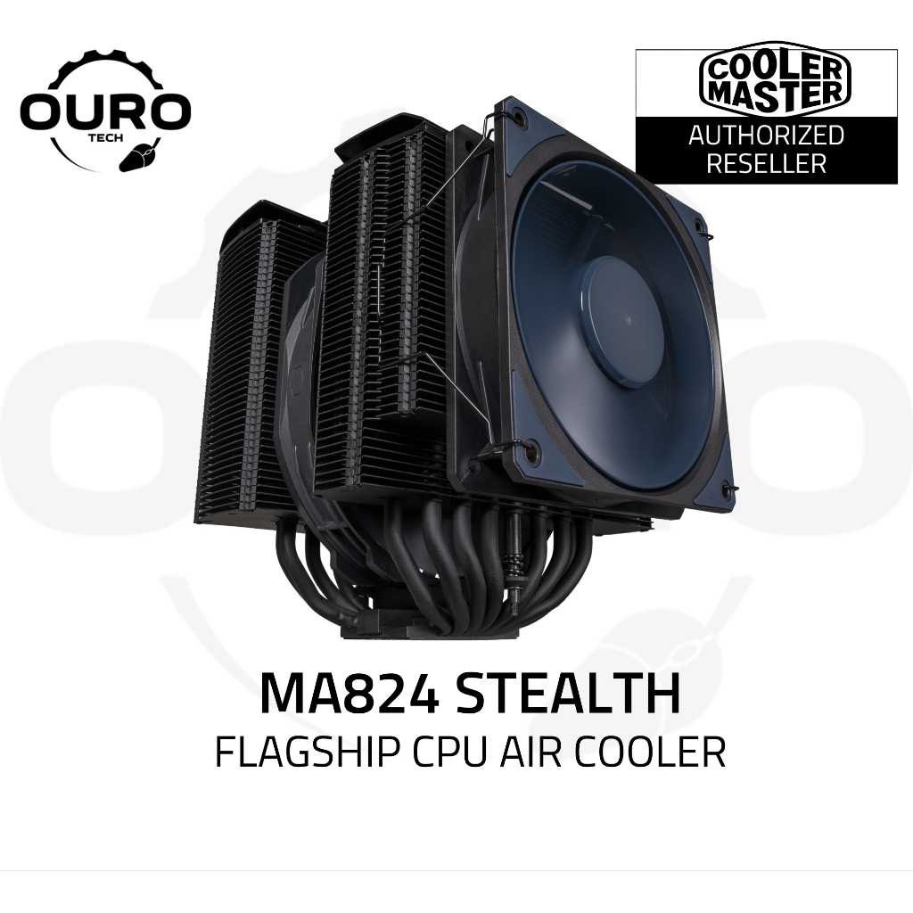 Cooler Master Ma824 Stealth Flagship Cpu Air Cooler Mobius Fans 8 Heat