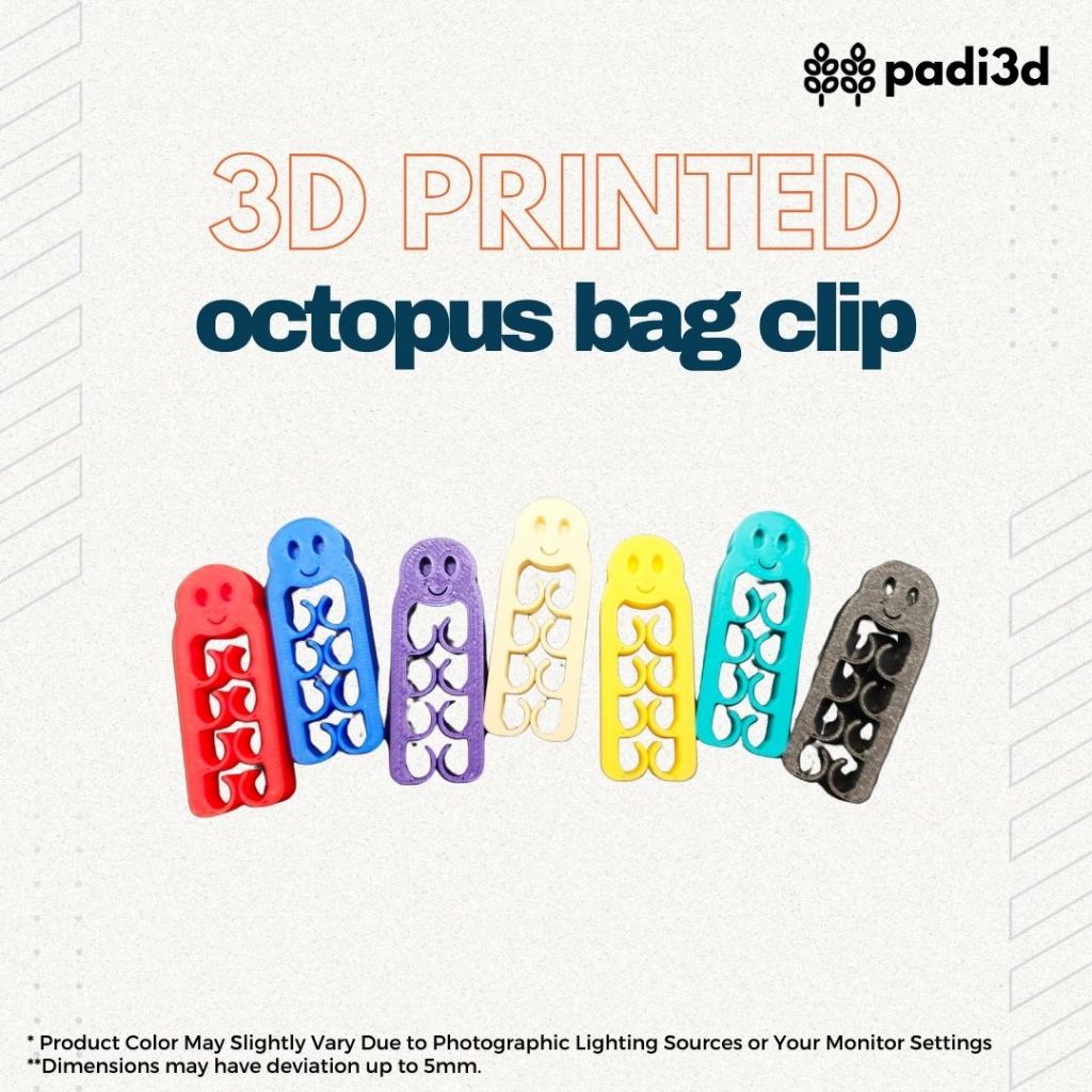 3D printed Octopus Bag Clip. Chip Universal Bag Clip. Food sealer ...