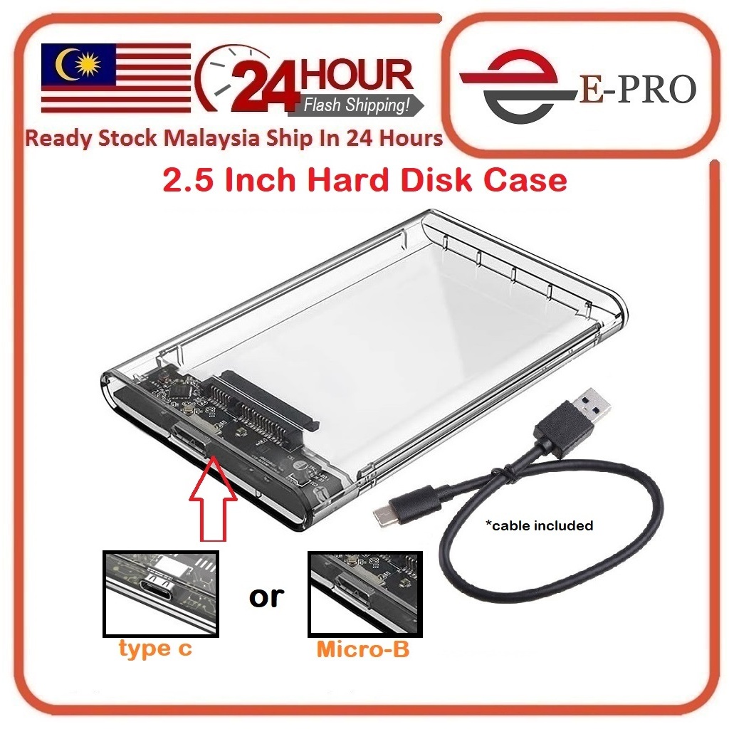 External Hard Disk Case 2.5 inch Free SATA/TypeC to USB 3.0 Cable ...