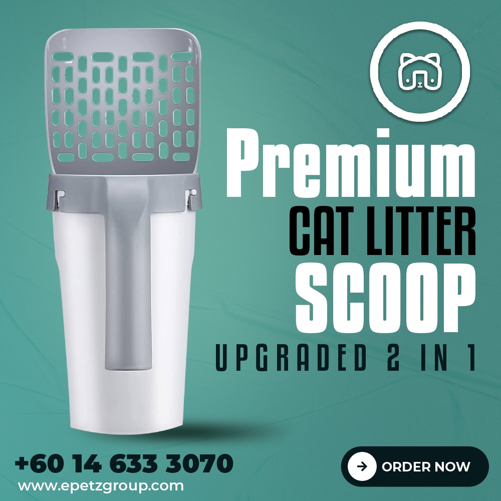 Premium Cat Litter Scoop Upgraded 2 in 1 Shovel with Built-In Waste Bin ...