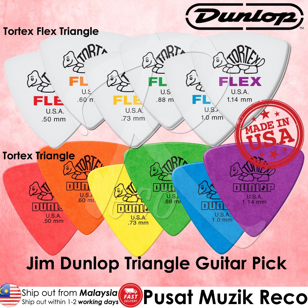 Jim Dunlop Tortex Triangle Tortex FLEX Triangle Guitar Pick 0.50mm 0 ...