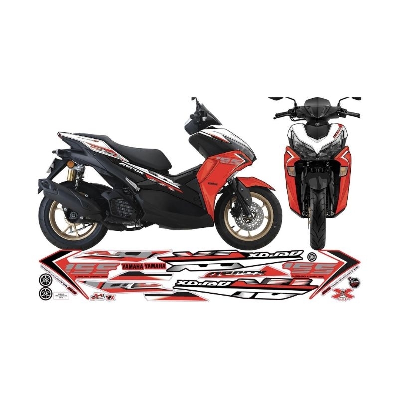 YAMAHA NVX V2 AEROX V2 BODY STICKER CUSTOM MERAH PUTIH | Shopee Philippines