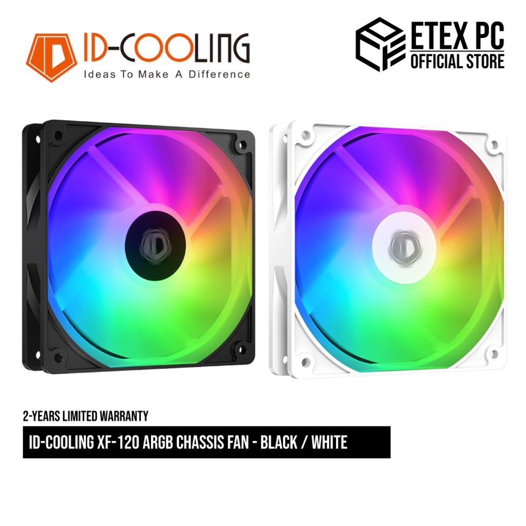 ID-COOLING XF-120 ARGB Chassis Fan - Black / White ID-FAN-XF-120-ARGB-K ...