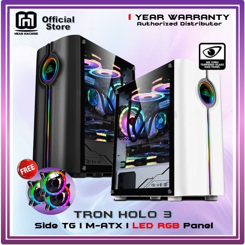 ARMAGGEDDON TRON HOLO 3 M-ATX RGB LED Illumination Gaming Casing (Free ...