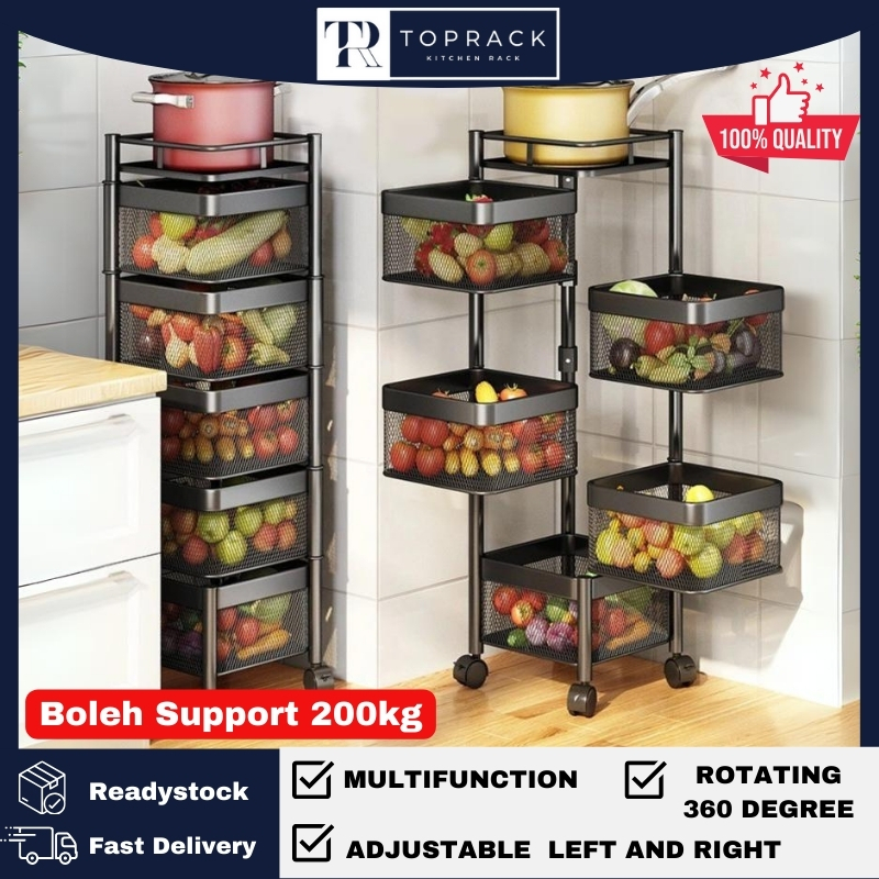 Rotating Trolley Rack Kitchen Rack Rotating Rack Spice Rack Storage ...