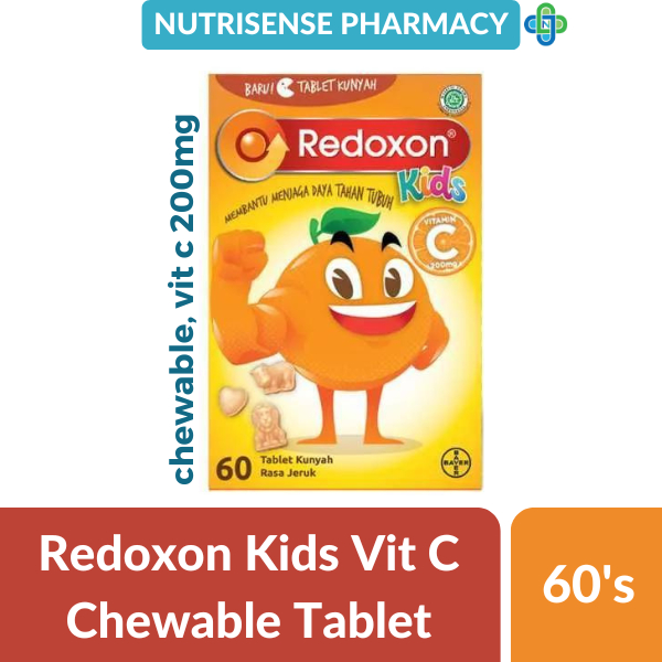Redoxon Kids Vitamin C 200mg Chewable Tablets 60's (Orange) | Shopee ...