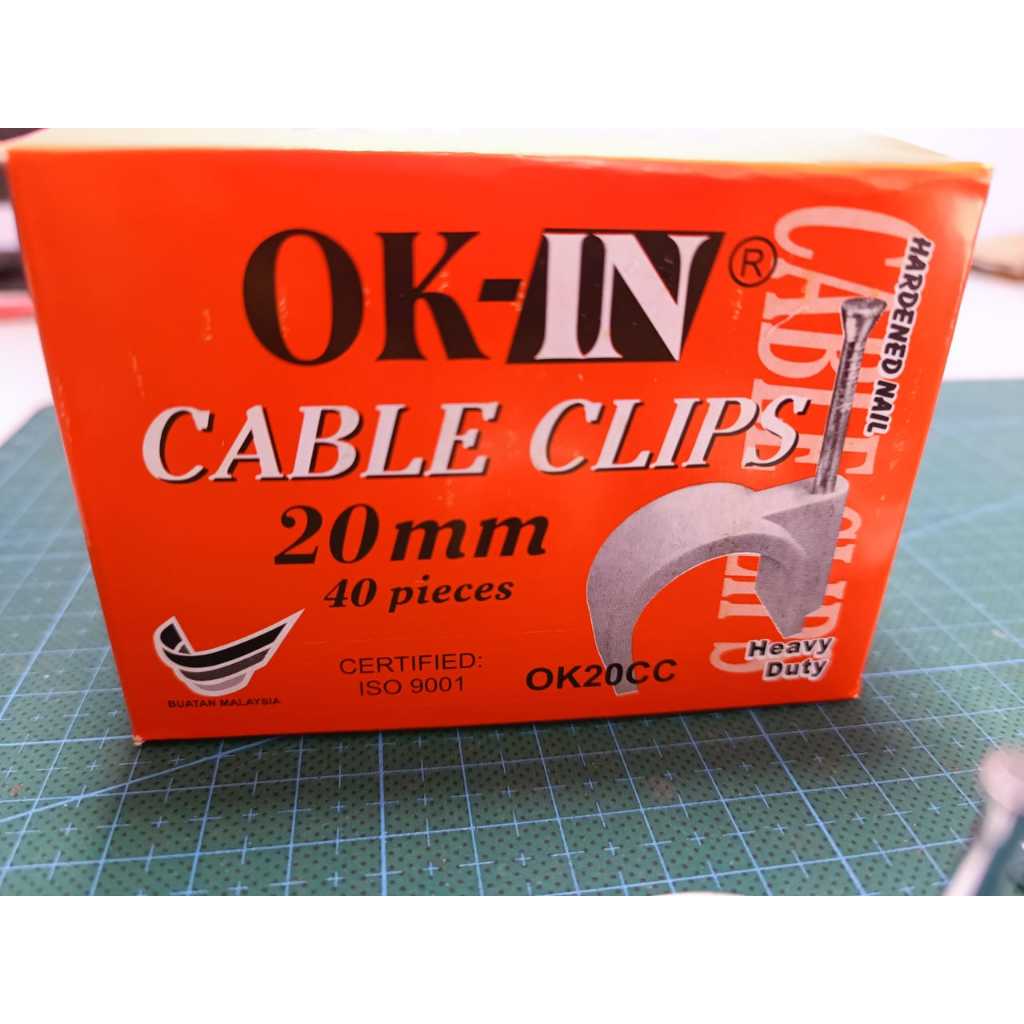 1 Box OK-IN PVC Cable pipe clip 20mm Wire Clips Cable Clip Nail-in Wire ...
