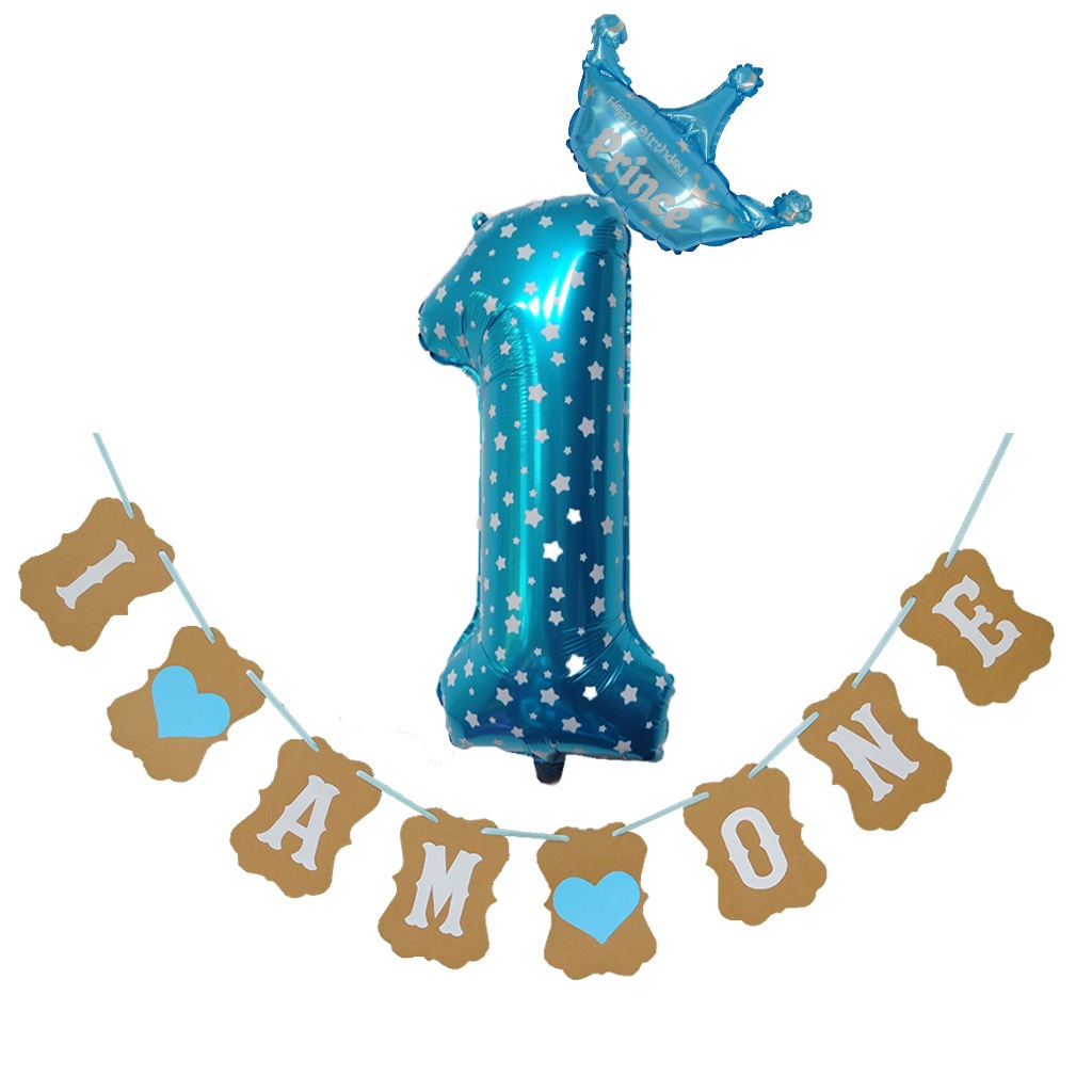 1st Birthday Banner, I AM ONE Banner Easy to Use Upgrade First Birthday ...
