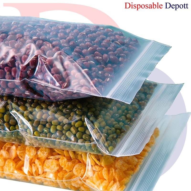MediumSize Plastic Zipper Bag / Zip Lock Bag / Zip Bag /Transparent ...
