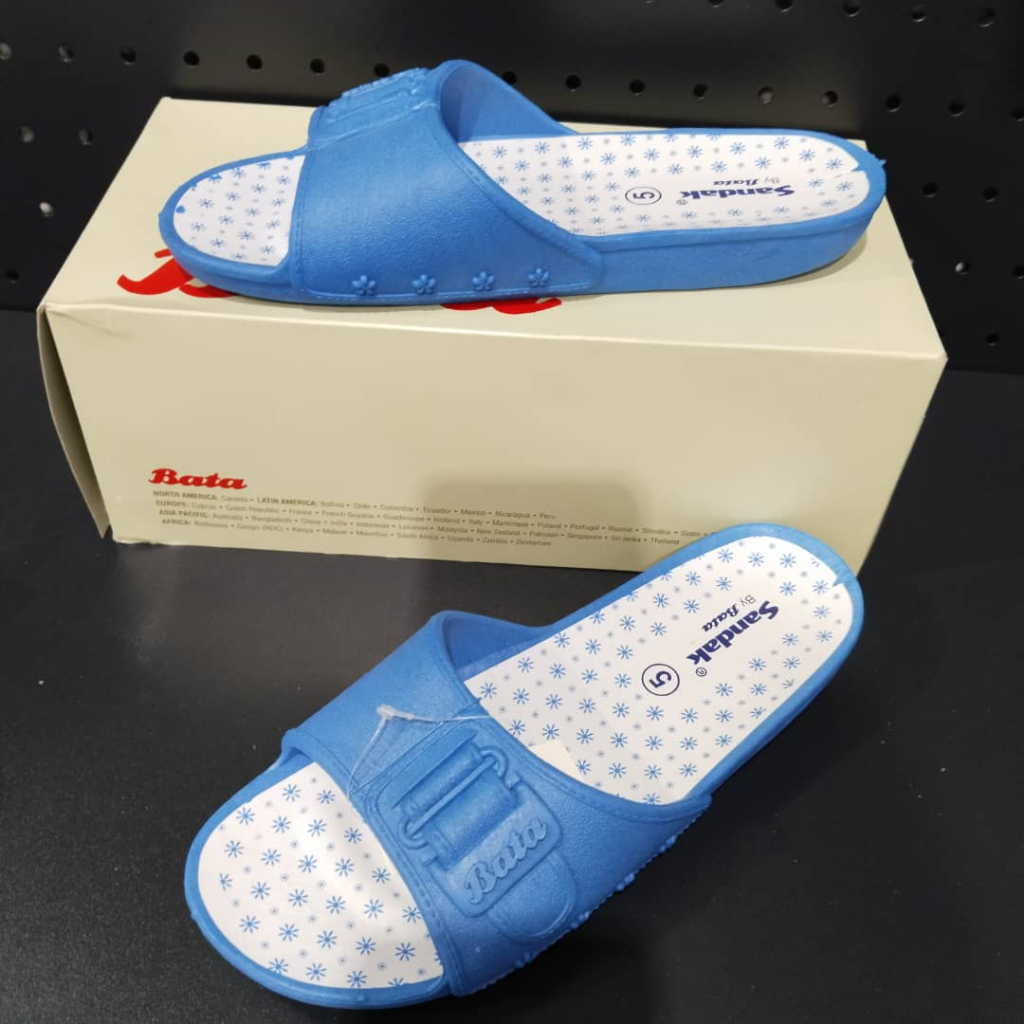 Selipar Getah Wanita Bata Sandak Ladies Rubber Slipper Blue / Pink ...