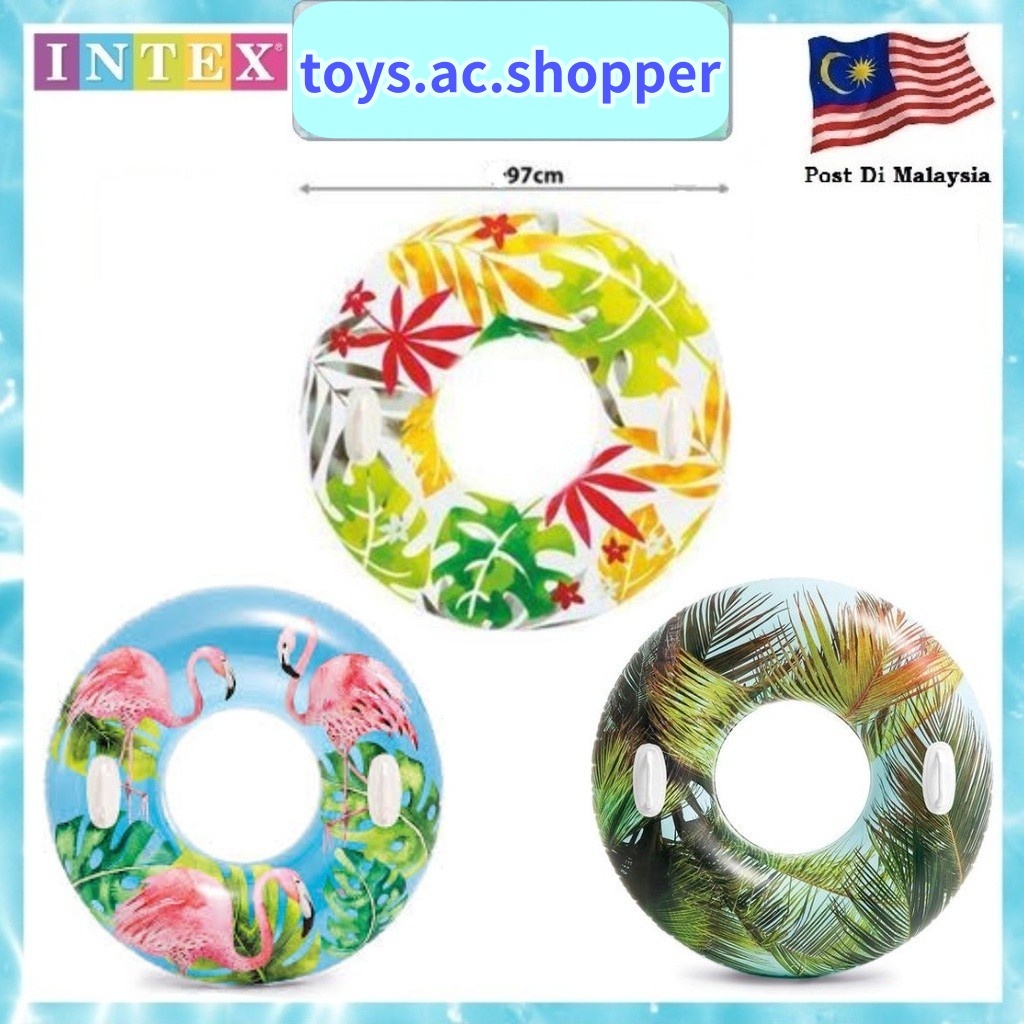 INTEX 58263 Lush Tropical Float Swimming Pool Ring Floaties Pelampung ...