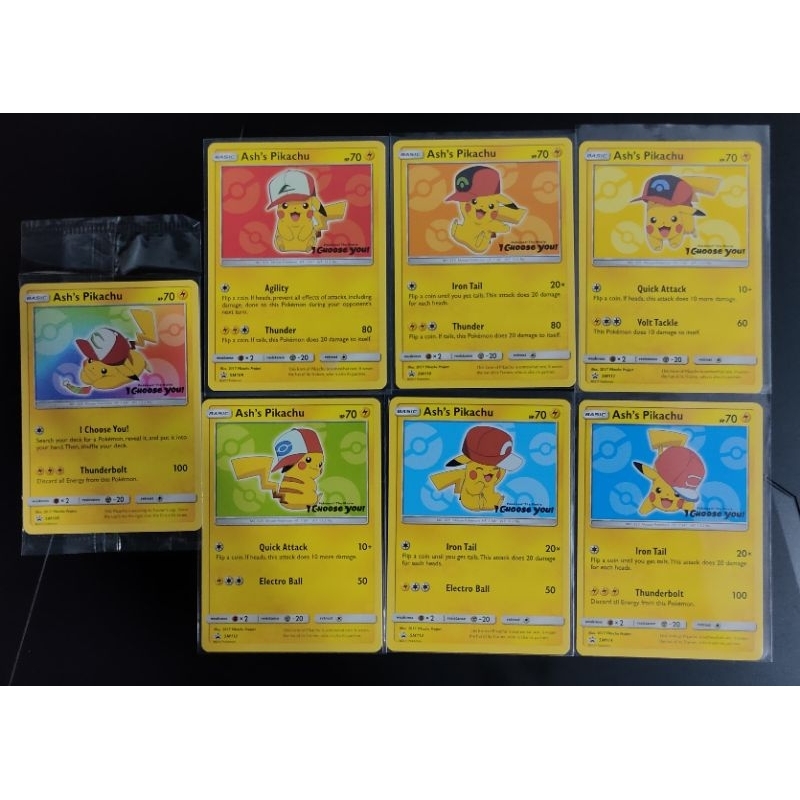 Ash's Pikachu Set - SM 108, SM109, SM110, SM111, SM112, SM113, SM114 ...