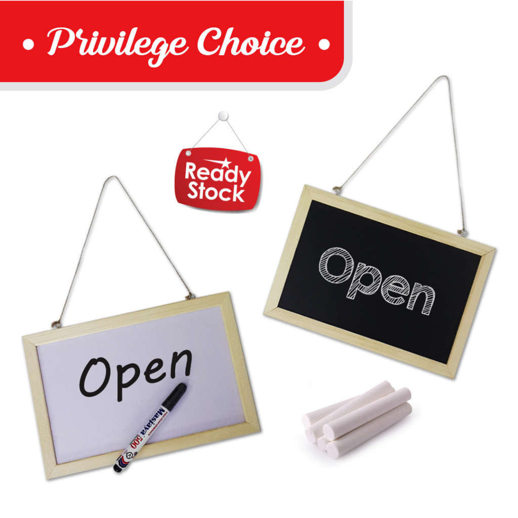 Wood Sign Hanging Whiteboard / Hanging Chalkboard / Papan Putih / Papan ...