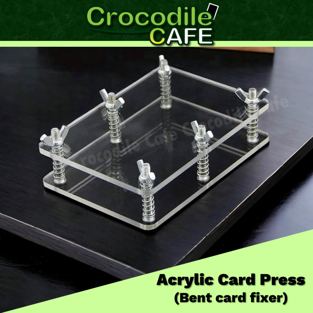Clear Acrylic Card Press Bent bending Card Fixer Restoration TCG ...