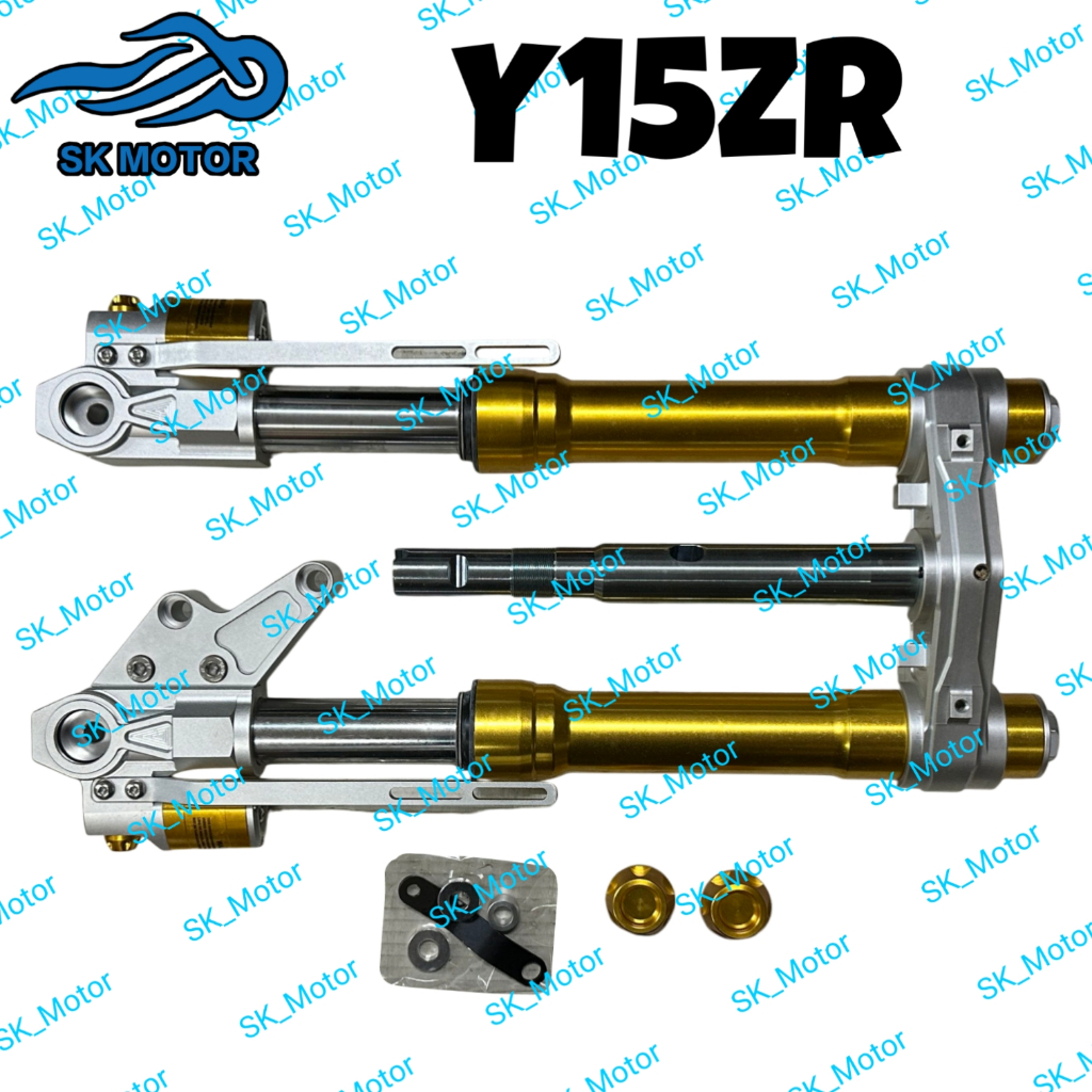 Yamaha Y15ZR Y15 YSUKU USD (UP SIDE DOWN) Front Fork + CNC Steering Stem Gold / Fork Depan ...