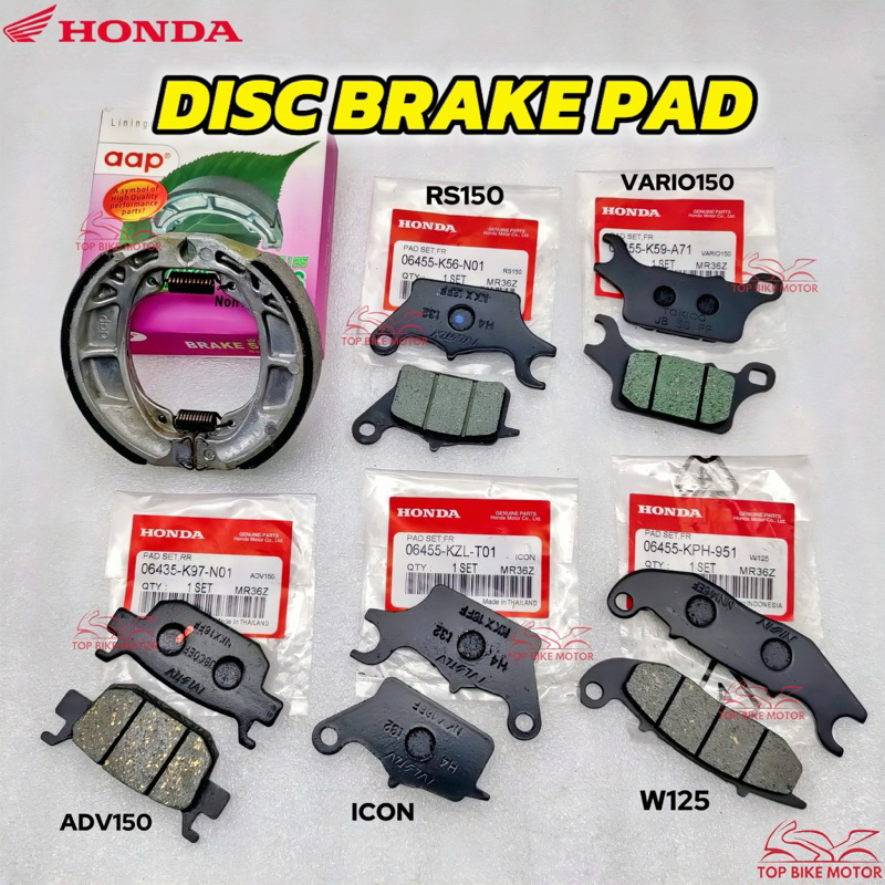 HONDA DISC BRAKE PAD BRAKE SHOE RS150 RSX150 WAVE100 WAVE110 WAVE125 EX5 DASH FUTURE ALPHA ...