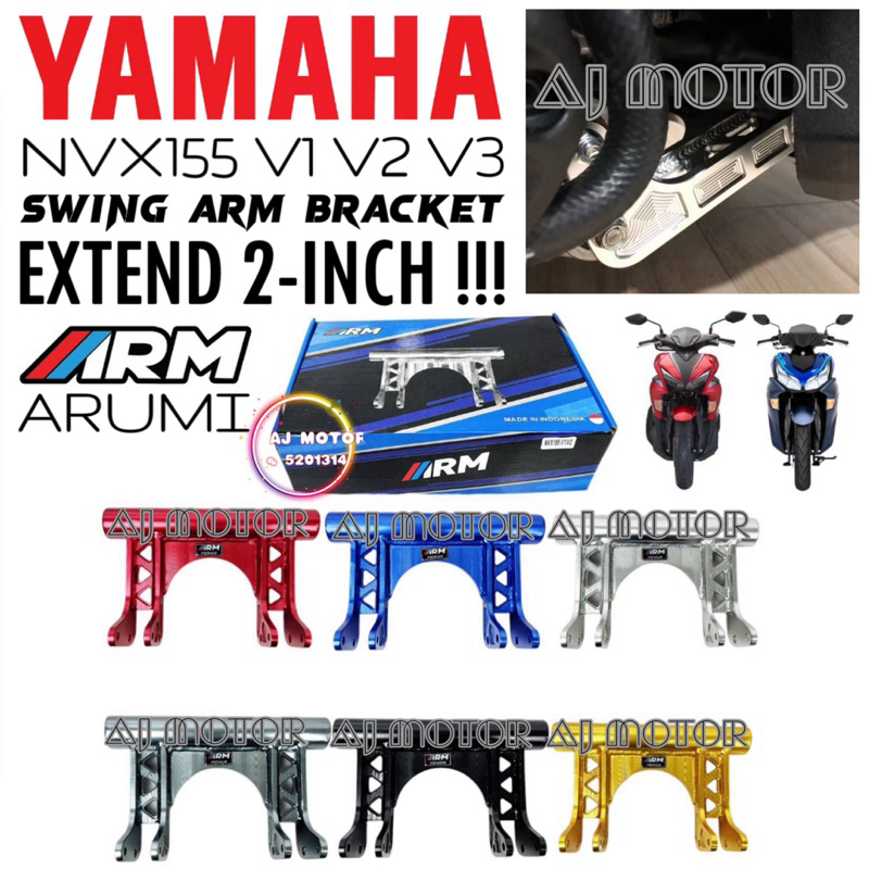 [ ARUMI ] YAMAHA NVX155 NVX V1 V2 V3 SWING ARM EXTENDER + 2 INCH ...