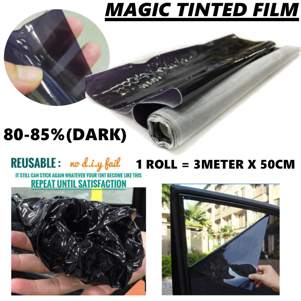 Car Magic Tinted House Tint Film Reusable Removable NO Glue 20% Dark ...