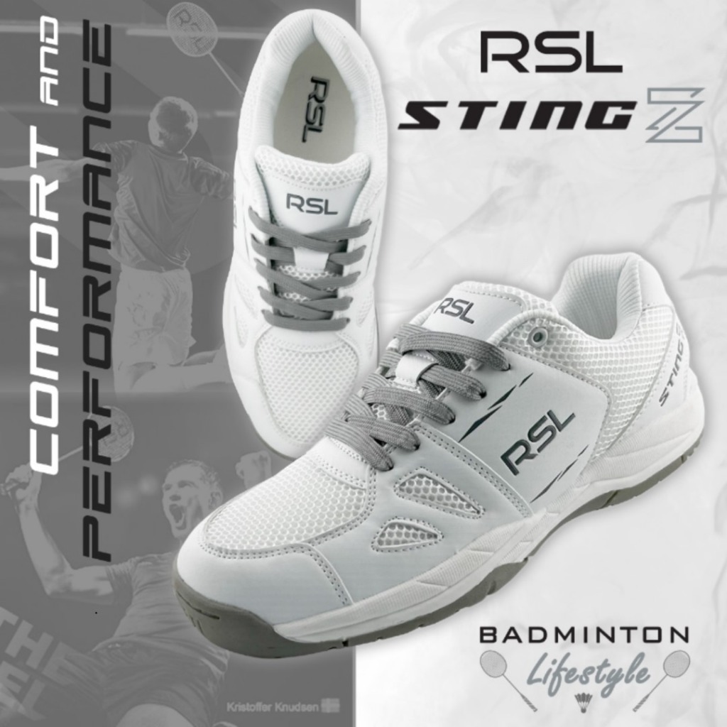 RSL STINGZ Badminton shoes White/Grey | Shopee Philippines