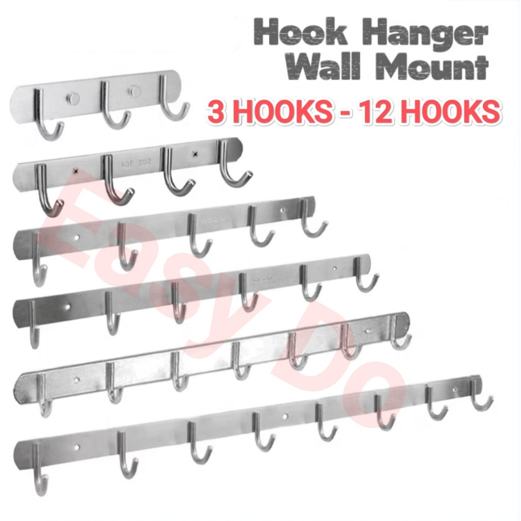Hook Hanger Tower Bar Key Hook Bathroom Wall Cloth Towel Hanger Gantung ...